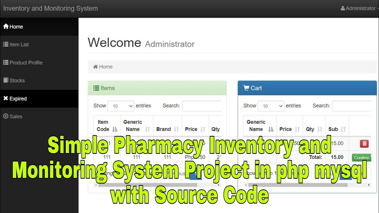 Simple Pharmacy Inventory And Monitoring System Project In Php Mysql