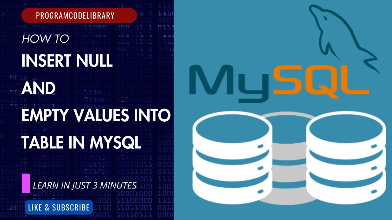 How To Insert Null And Empty Values Into Table Insert Into Table