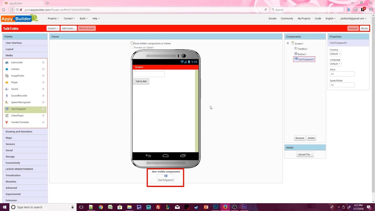 Appybuilder Android Beginner App Tutorial Talk To Me Youtube