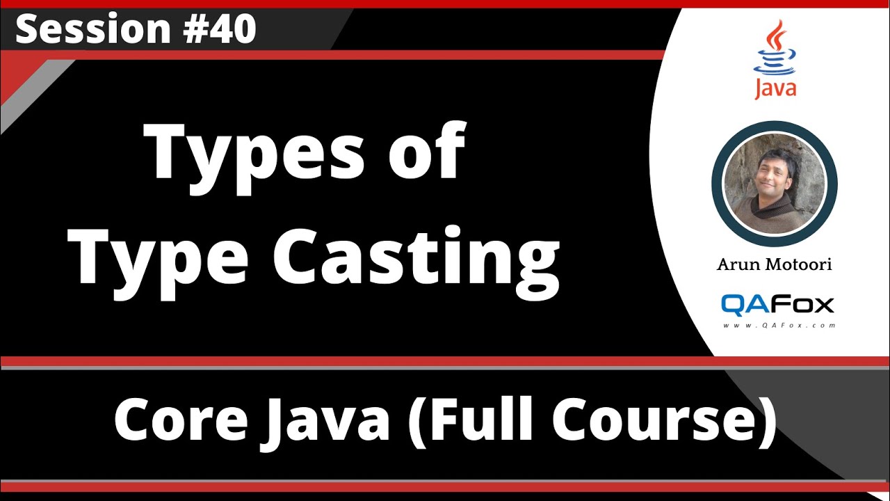 Core Java Part 40 Types Of Type Casting Youtube