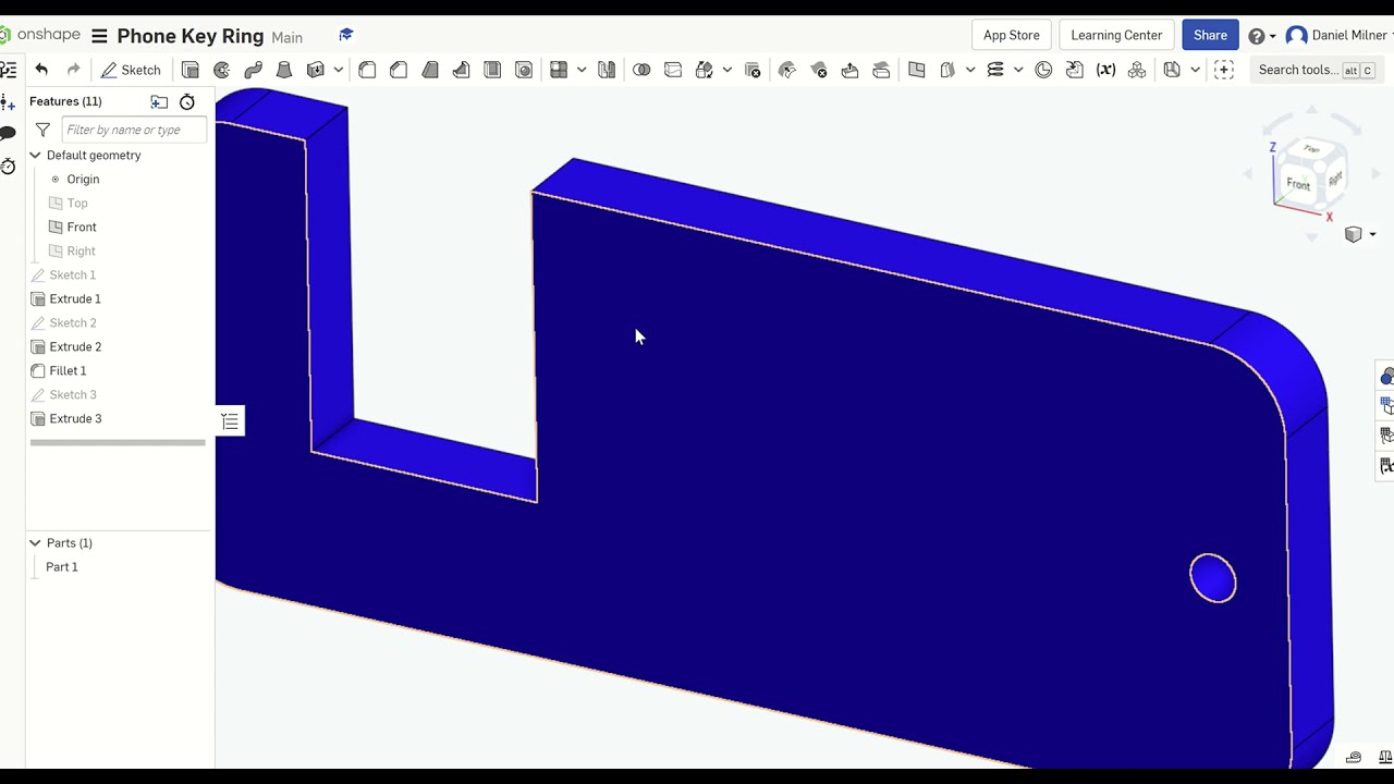 Phone Stand Key Ring Using Onshape Youtube