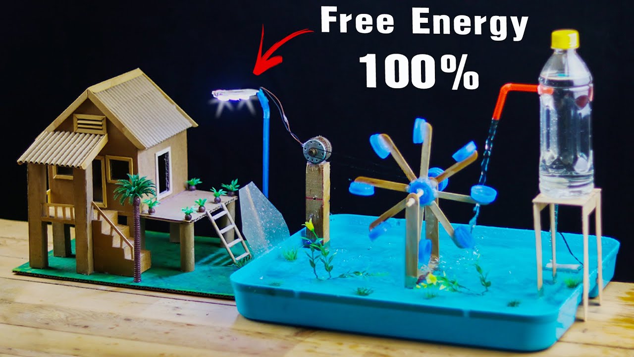 How To Make A Free Energy Using Water Wheel Science Project Without