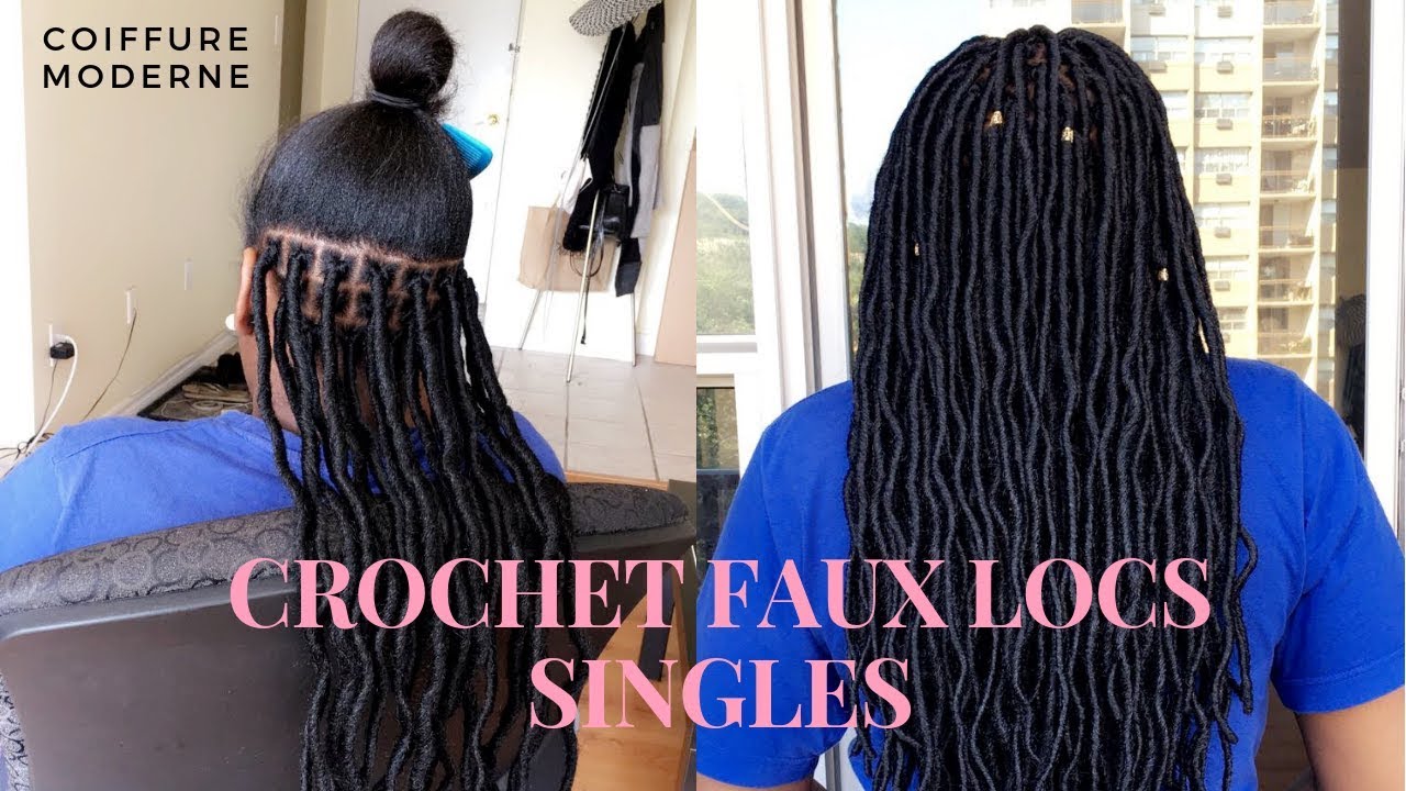 How To Crochet Faux Locs Singles Method Youtube