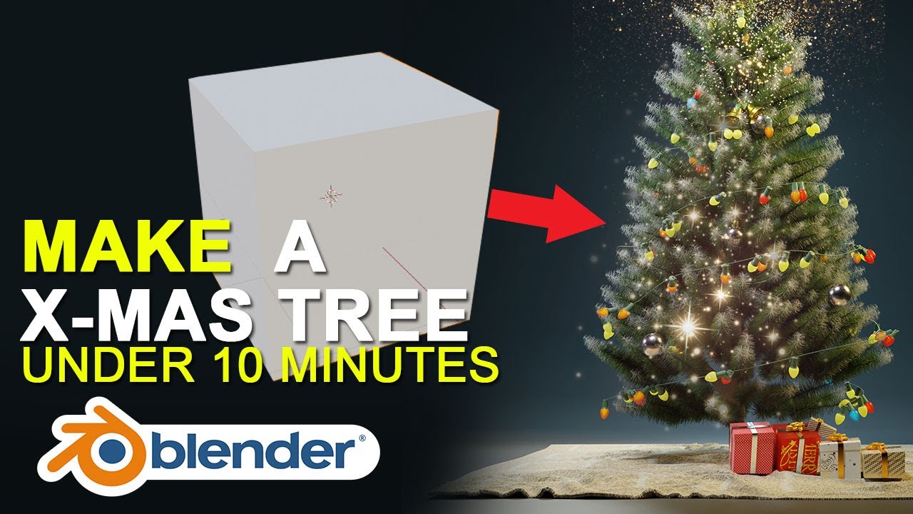 How To Create A Christmas Tree Under 10 Minutes In Blender Youtube