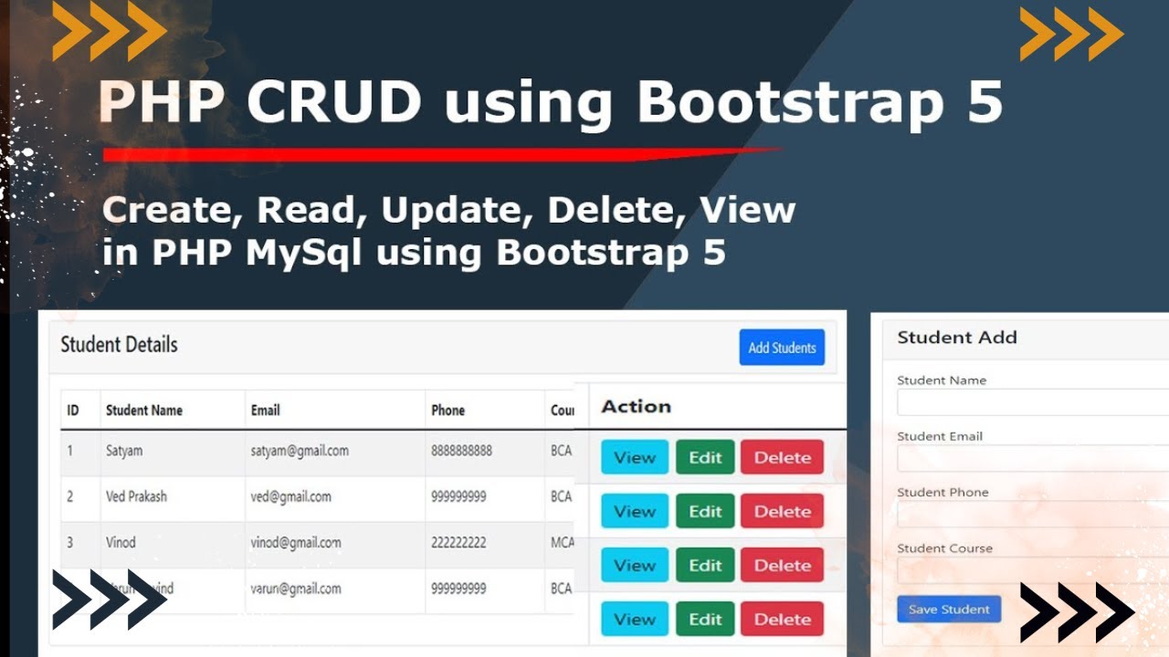 Student Management System Php Crud Step By Step Beginners Project