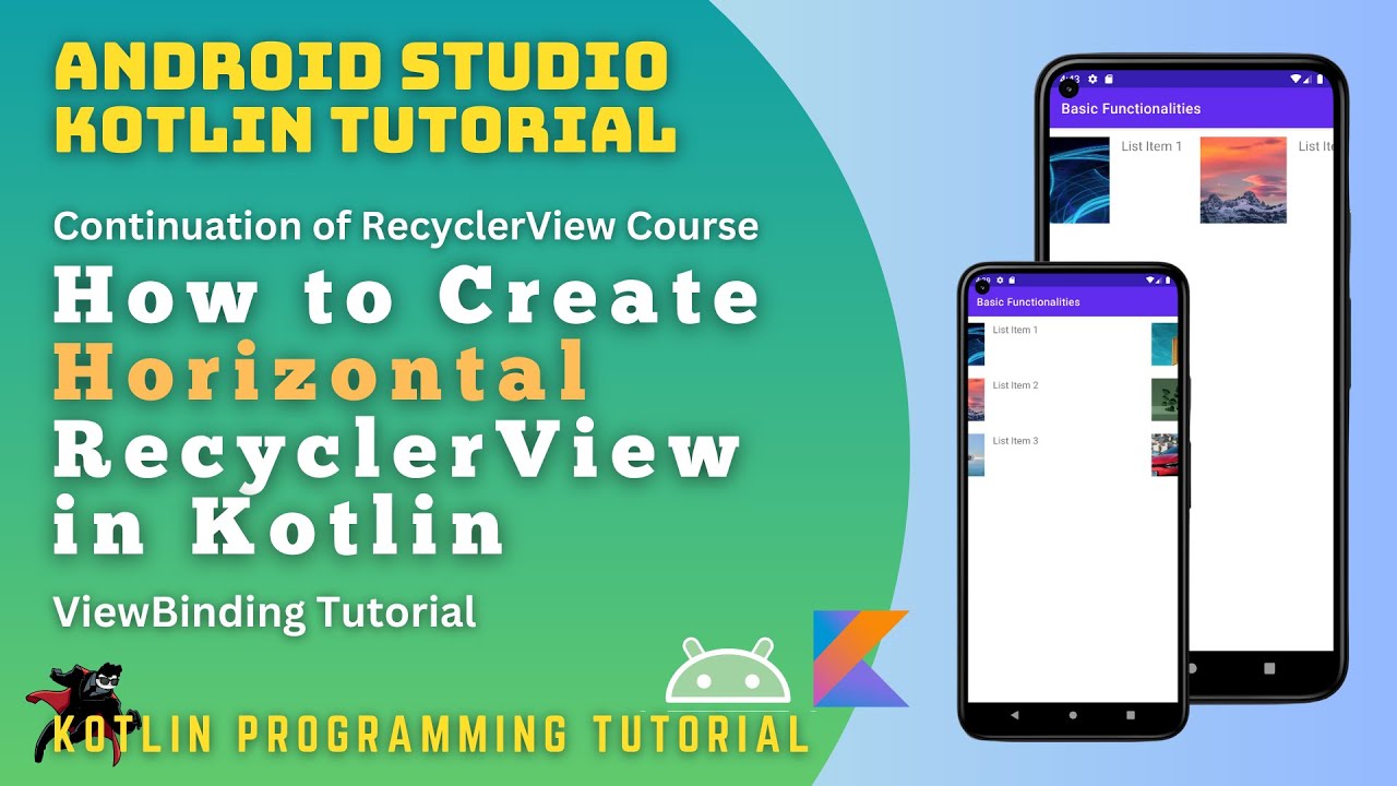 Horizontal Recyclerview In Kotlin 2024 Android Tutorial Part 3 Youtube