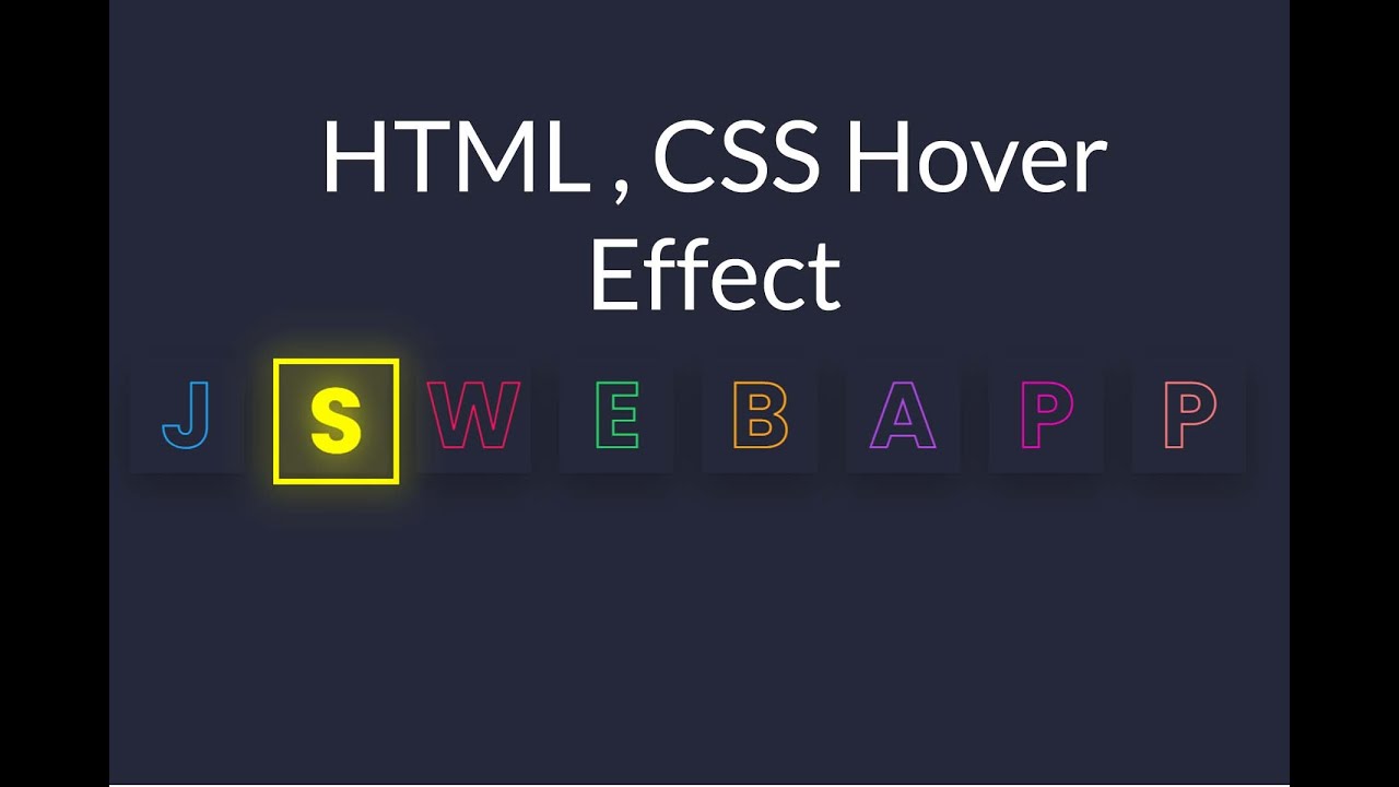 Html Css Text Hover Effect Youtube