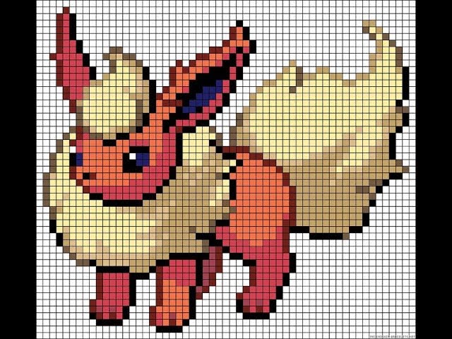Flareon Pixel Art Description For Flareon Pokemon Character Stable