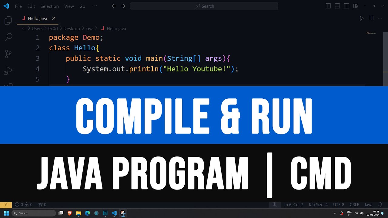 How To Compile And Run Java Program From Command Prompt Cmd Youtube