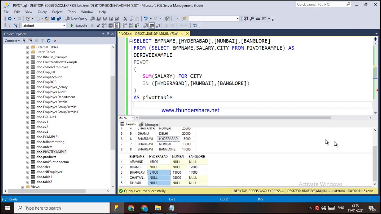 92 Pivot Operator In Sql Youtube