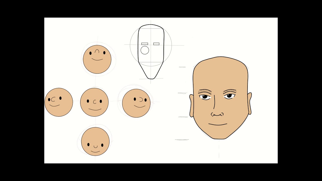 Timelapse Of Drawing Basic Heads Practice Youtube