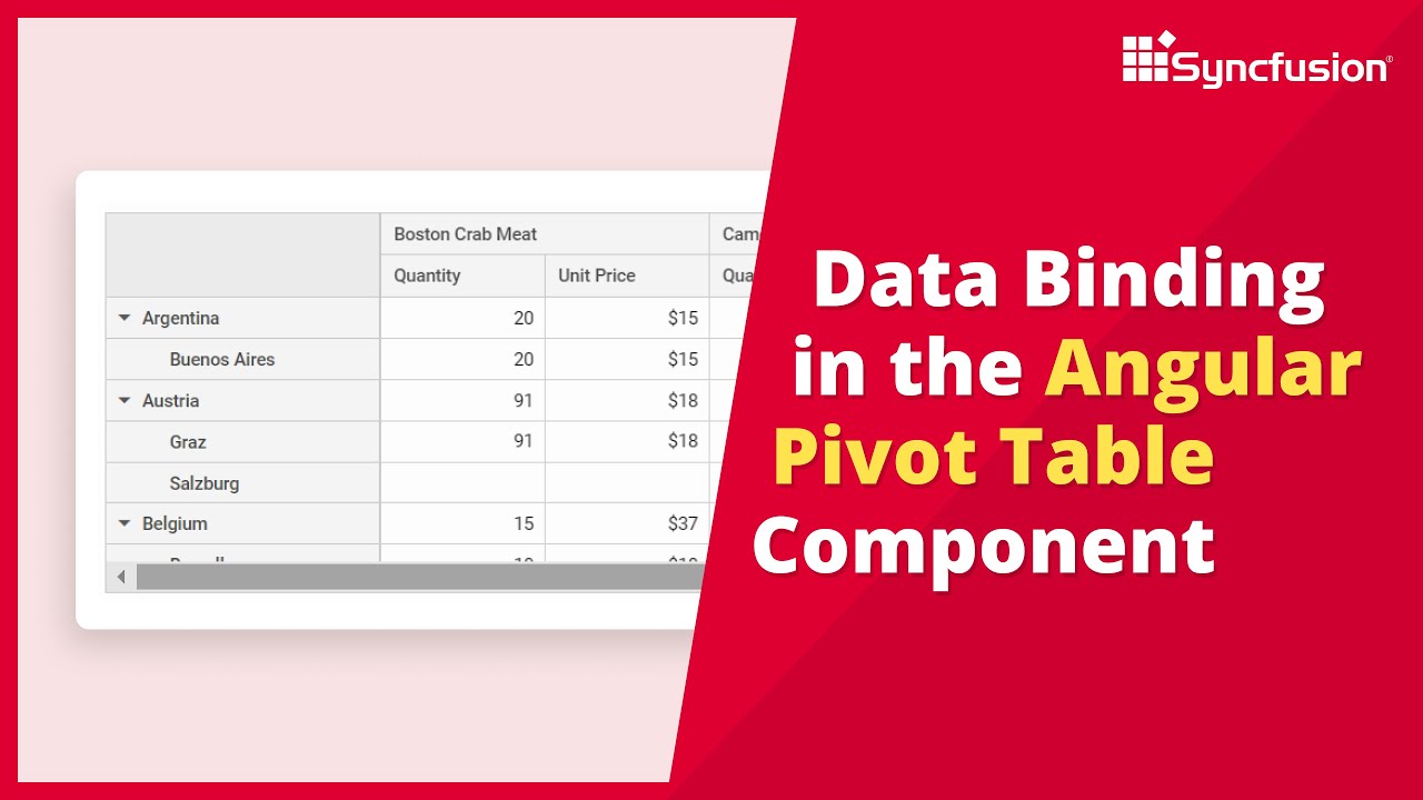 Data Binding In The Angular Pivot Table Component Youtube