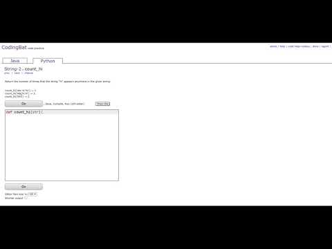 String 2 Count Hi Python Tutorial Codingbat Youtube
