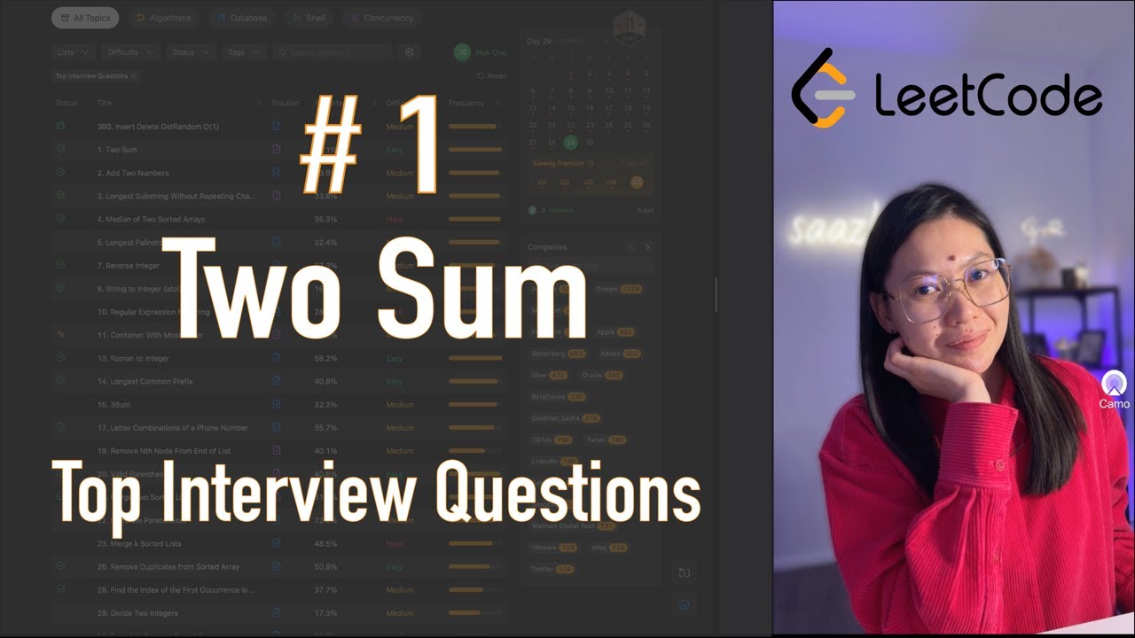 Leetcode Top Interview Questions 1 Two Sum решение с объяснением
