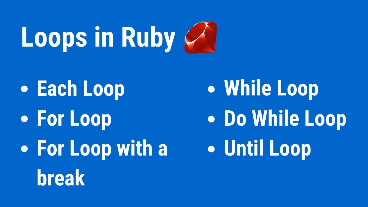 Looping Over An Array With Ruby Each For Loops While Loops Do While