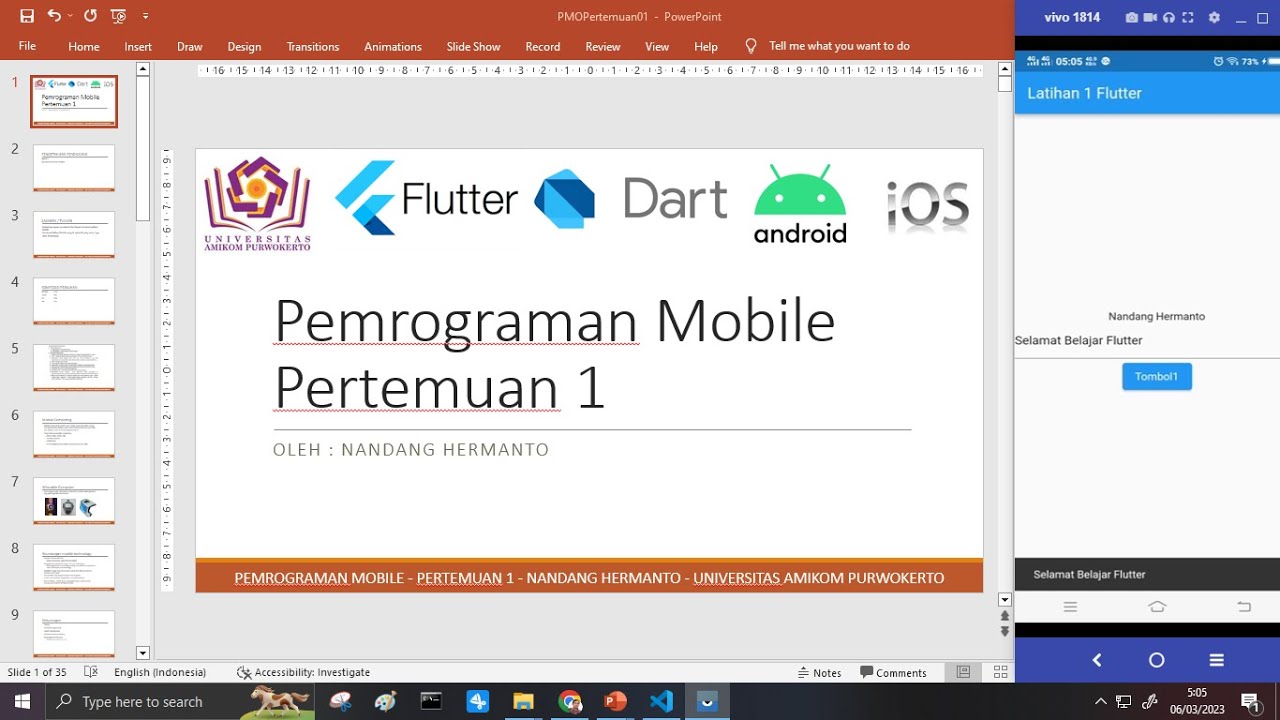 Flutter Pertemuan 001 Widget Dasar Youtube