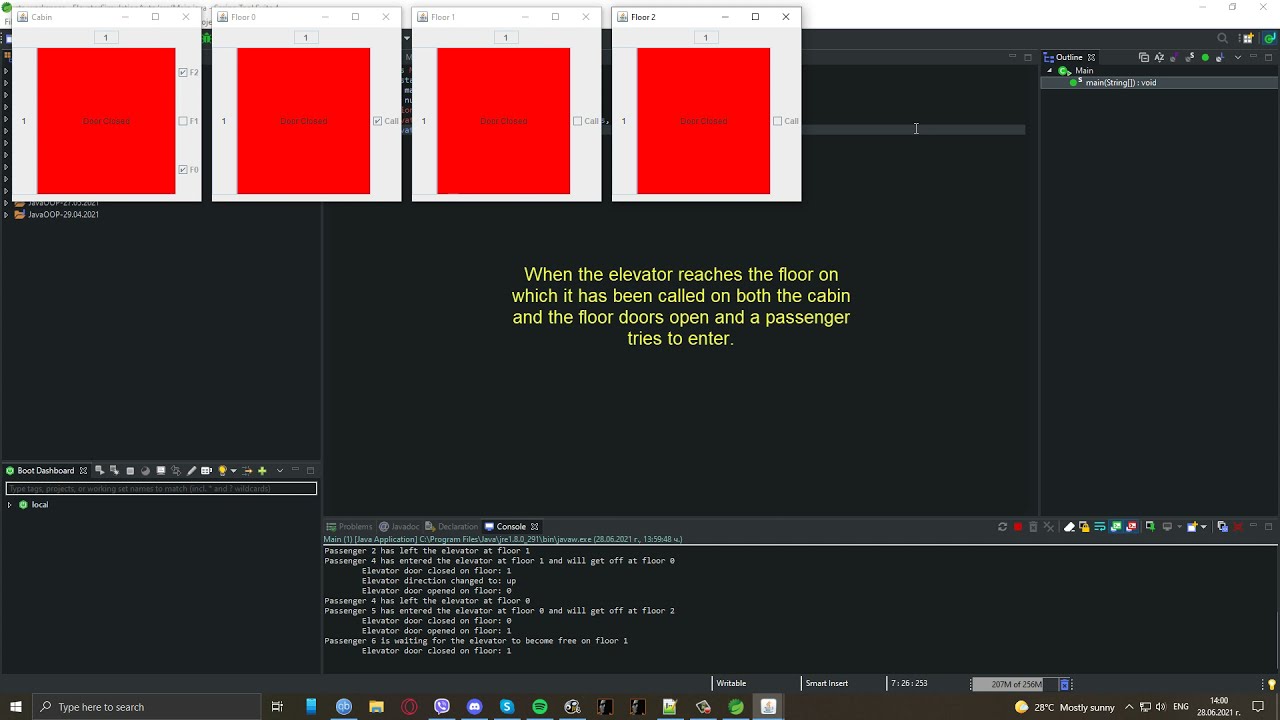 Elevator Simulation Java Multithreading Youtube