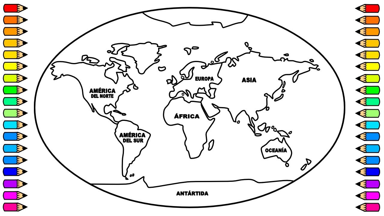 Dibujo Mapa Del Mundo Para Colorear Imprimir Dibujos Para Imprimir Y