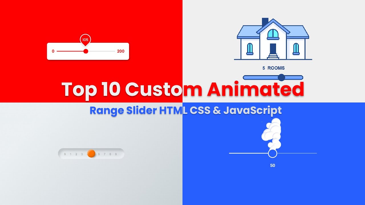 Top 10 Custom Animated Range Slider Using Html Css Javascript Range