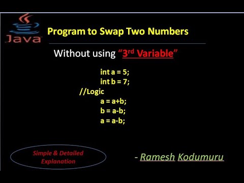 Java Program To Swap Two Numbers Without Using Temp Or 3rd Variable