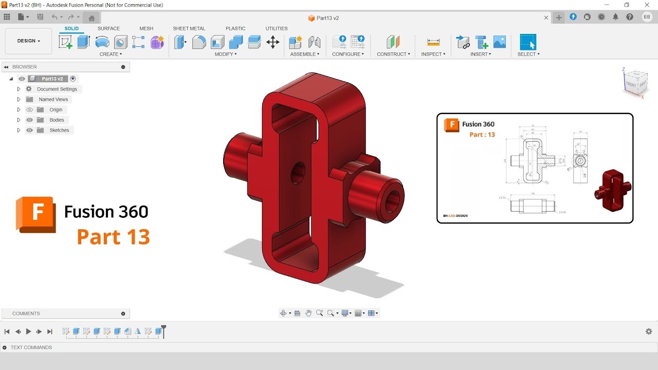 Fusion 360 Tutorial 3d Modeling Part 13 Youtube