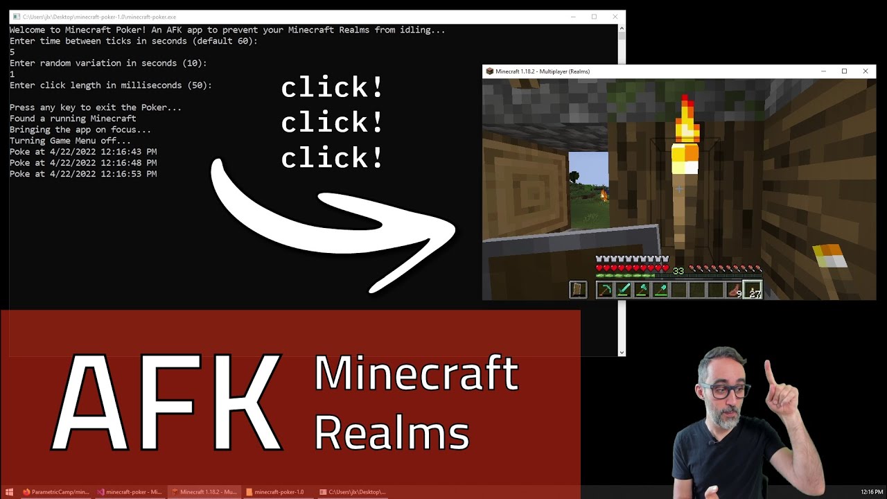 How To Do Afk On Minecraft Realms And Not Get Kicked Out Youtube