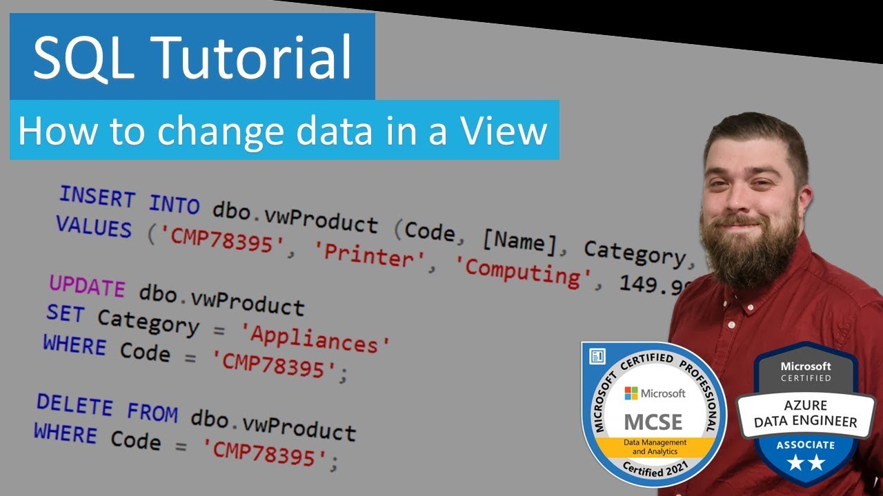 Sql Tutorial How To Change Data In A View Youtube
