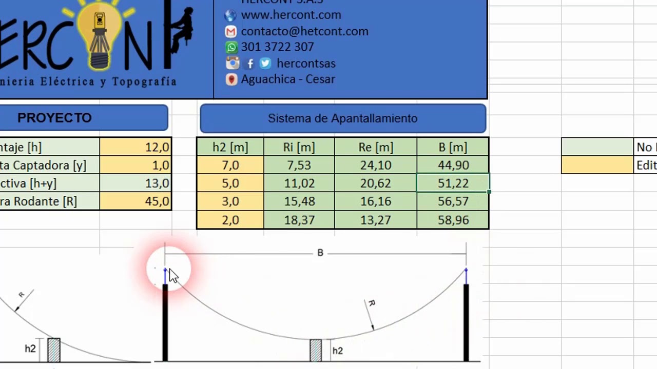 Plantilla Para Calculos De Apantallamiento Hercont Youtube