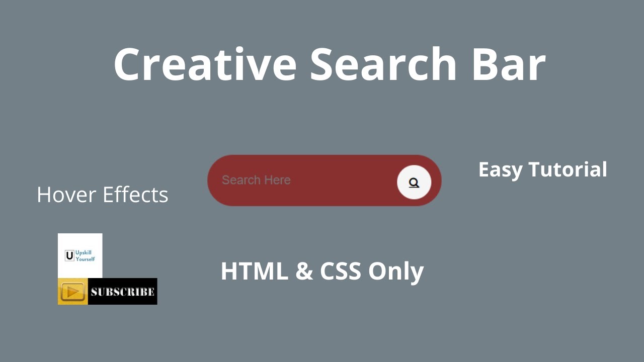 How To Make A Creative Search Bar Html Css Only Hover Effects Css
