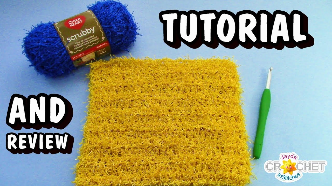 Red Heart Scrubby Dishcloth Tutorial Review Youtube