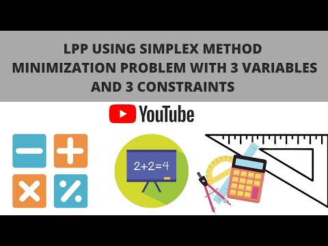 Lpp Using Simplex Method Minimization Problem With 3 Variables And 3