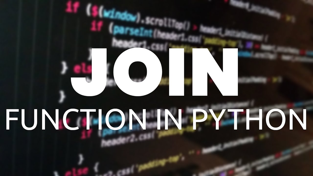 Join Function In Python Hindi Youtube