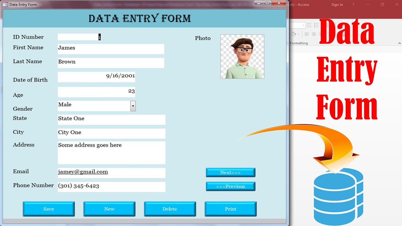 Data Entry Form Using Ms Access Youtube