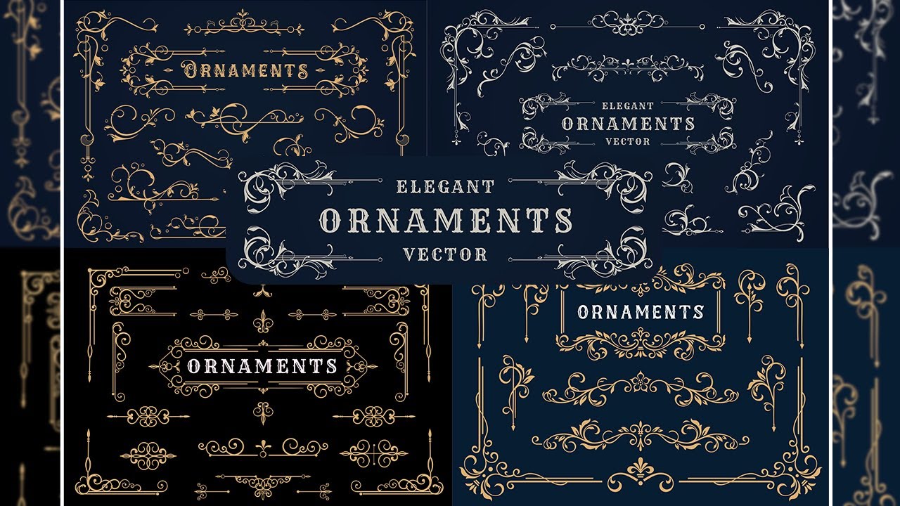 New Set Of Vintage Border Element Vector Adobe Illustrator Vector