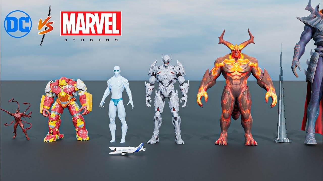 Marvel Dc Monsters Size Comparison 3d Comparison Youtube