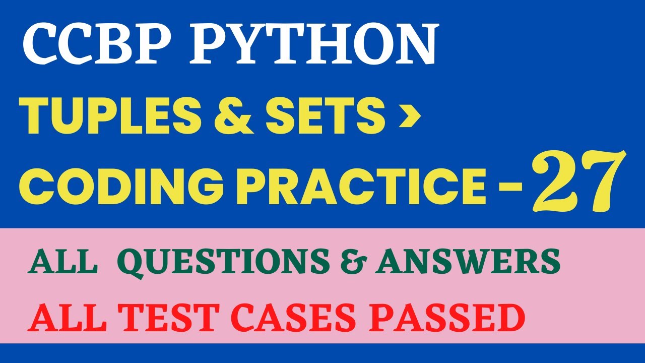 Coding Practice 27 Tuples Sets Python Ccbp 4 0 Youtube