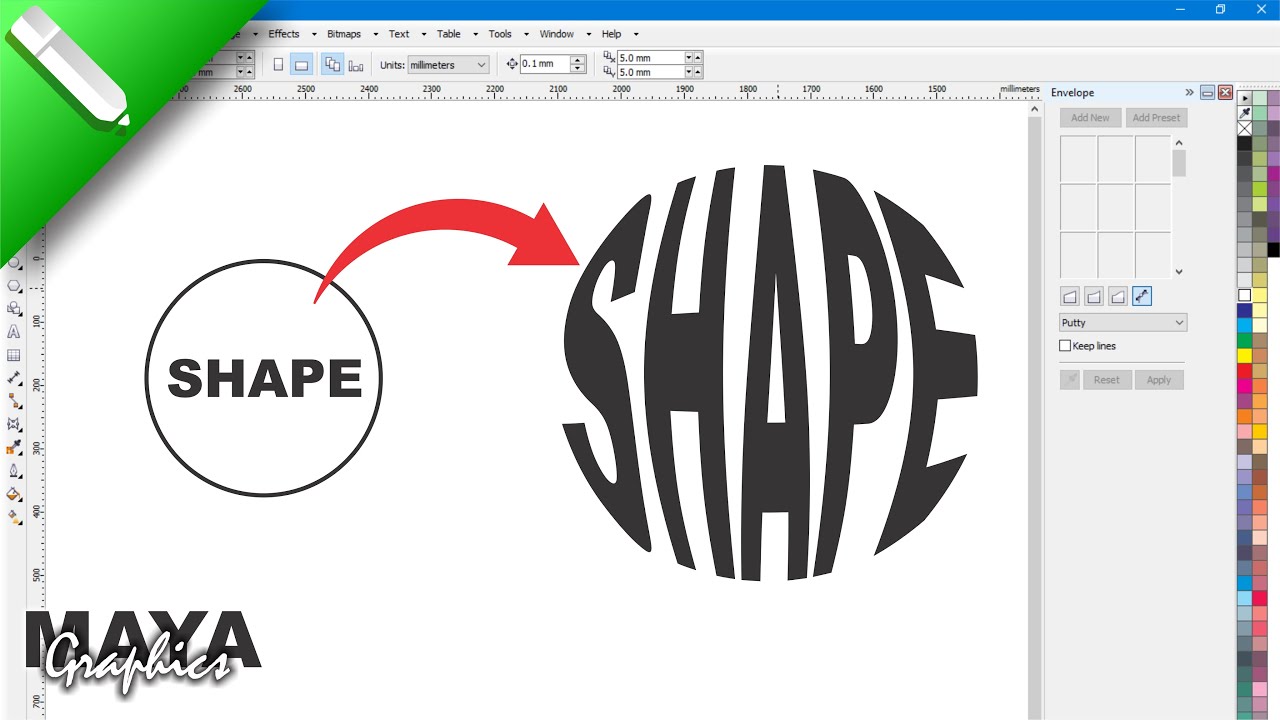 How To Convert Text To Shape In Coreldraw Text Effect In Coreldraw
