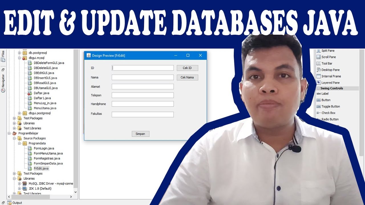 Program Edit Data Dengan Java Database Part 4 Youtube