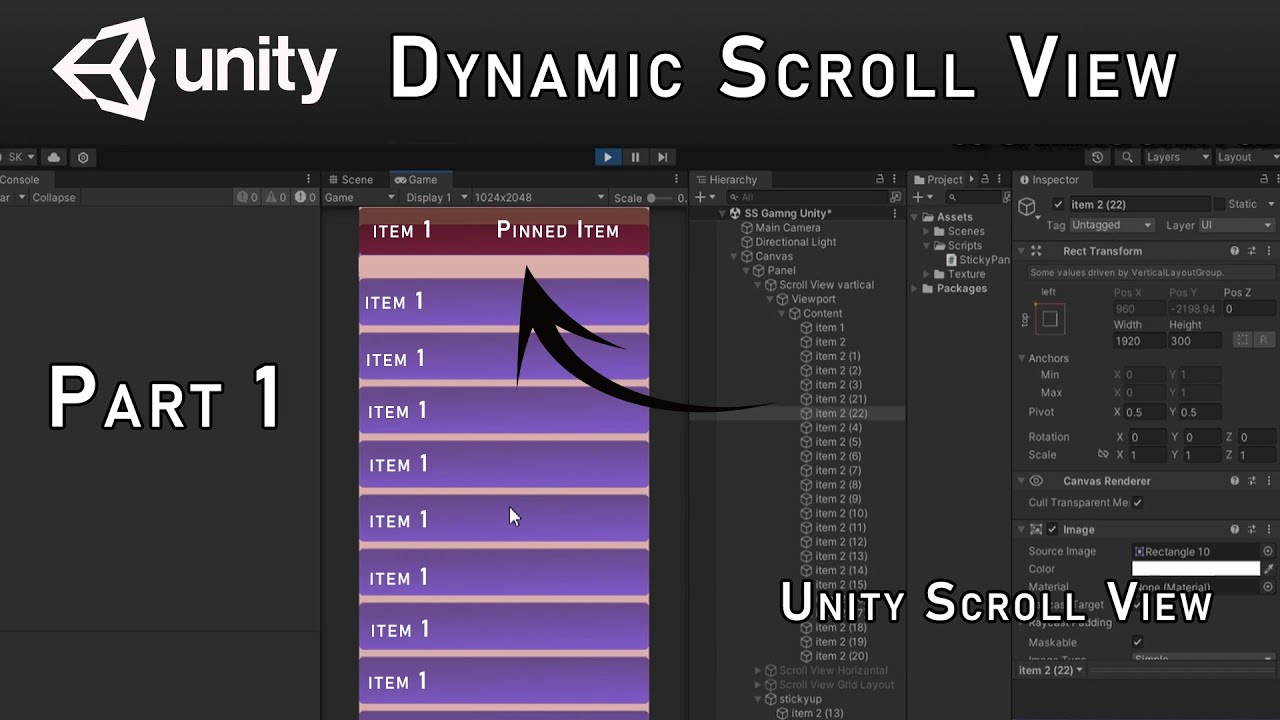 How To Create Unity Dynamic Scrollview Sticky Scroll View In Unity