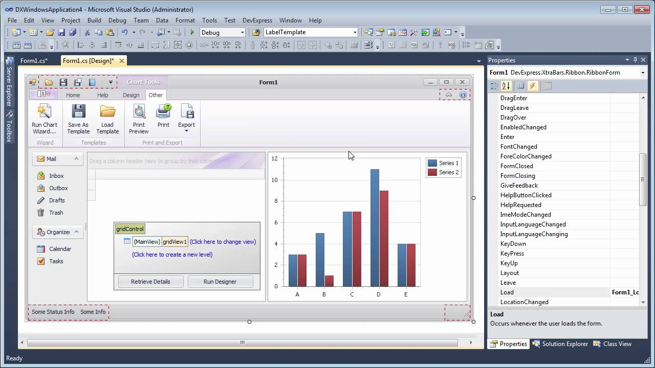Winforms Charting Adding A Chart Ribbon Tab Youtube