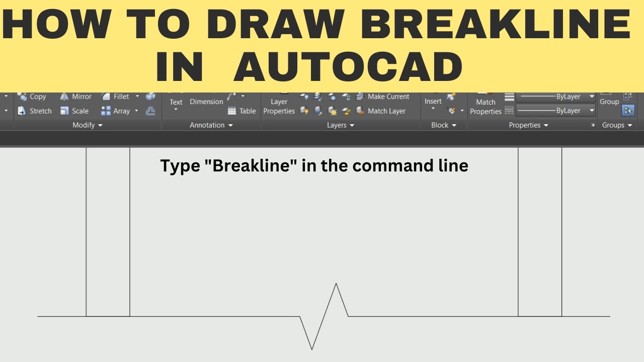 Breakline Command In Autocad 2024 Autocad Tutorial Breakline Youtube