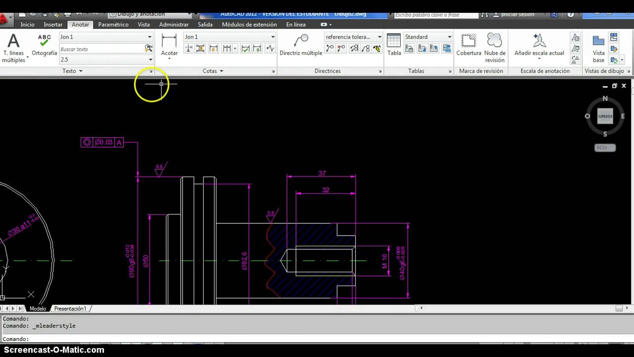Autocad 2012 Crear Directriz De Referencia Youtube