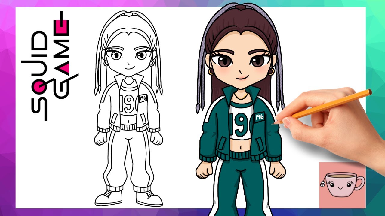 How To Draw Player 196 From Squid Game Easy Drawing Tutorial Youtube