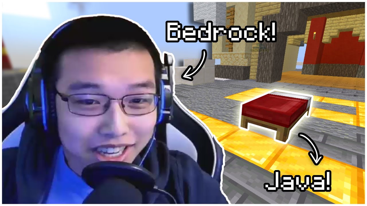 Bedrock Player Plays Java Bedwars Youtube