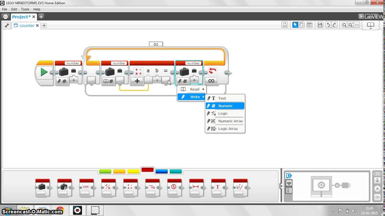 Simple Counting Program For Ev3 Brick Display Youtube