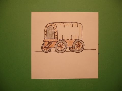 Let S Draw A Covered Wagon Youtube