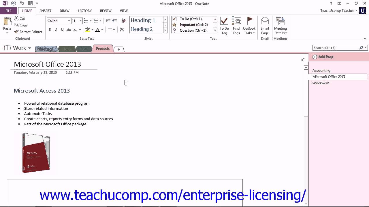 Microsoft Onenote Tutorial 2013 Volii