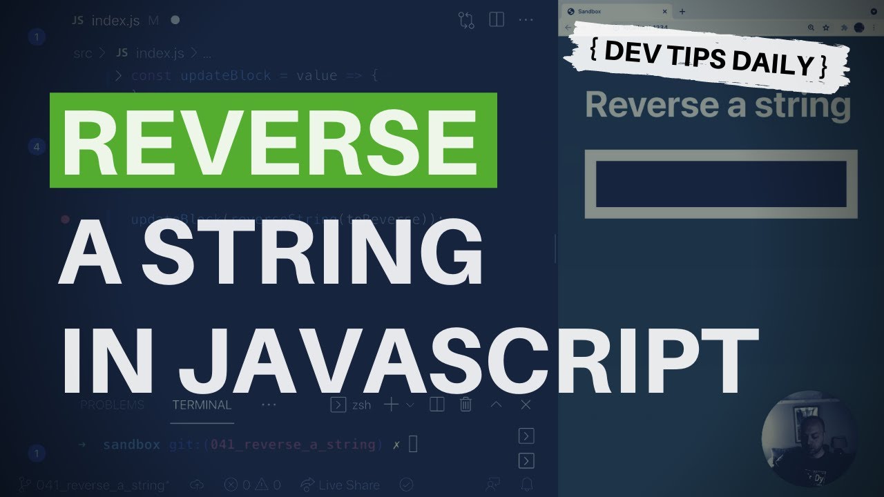 Devtips Daily How To Reverse A String In Javascript Youtube