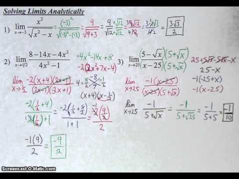 Solving Limits Analytically Youtube
