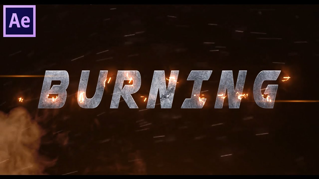 Burning Text Animation After Effects Easy Tutorial Youtube